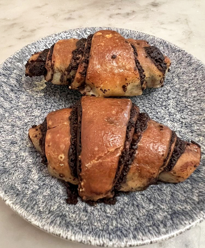 Chocolate rugelach that would make your grandmother weep with joy &ndash; flaky, rich, and absolutely worth the powdered sugar on your shirt.