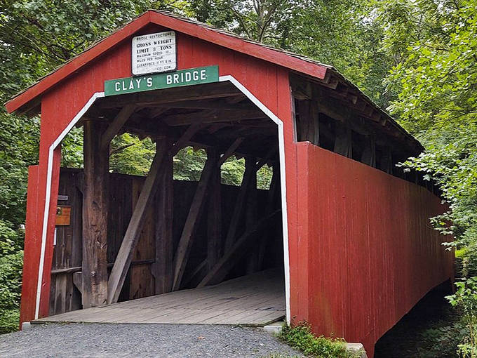 Clay's Covered Bridge offers that quintessential Pennsylvania experience&mdash;like stepping into a calendar photo your grandparents would hang in their kitchen.