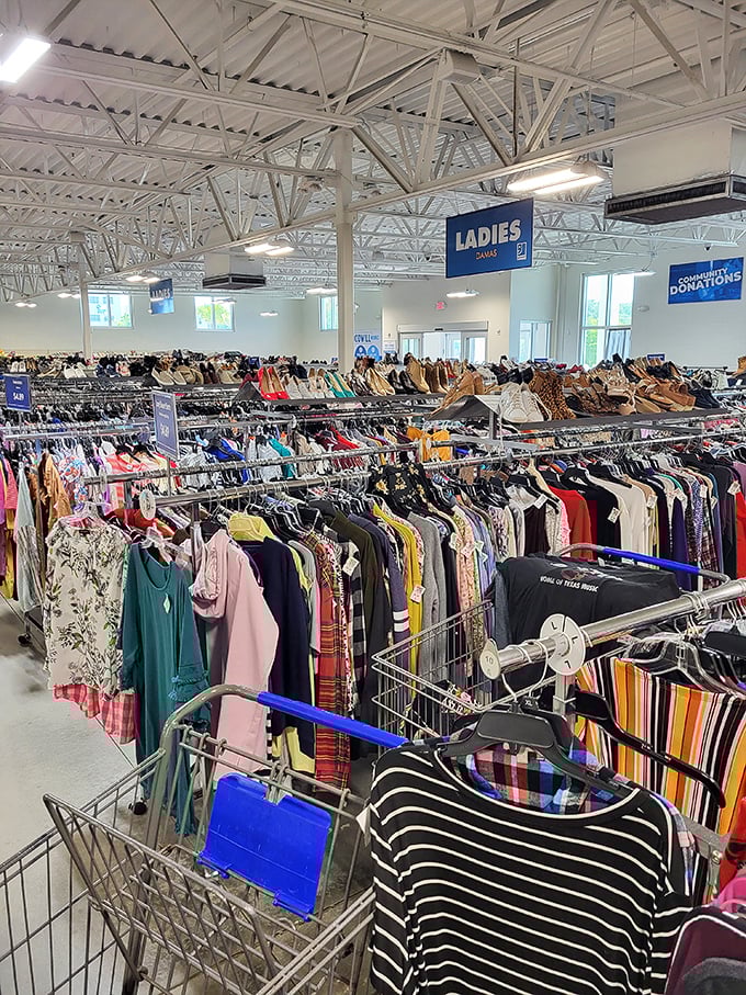 Ladies' paradise where every hanger holds potential. The meticulously organized clothing section makes finding your next favorite outfit surprisingly easy.