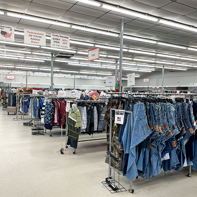 Denim for days! The jean section alone could clothe half of Oklahoma, with enough variety to satisfy both hipsters and ranchers alike.