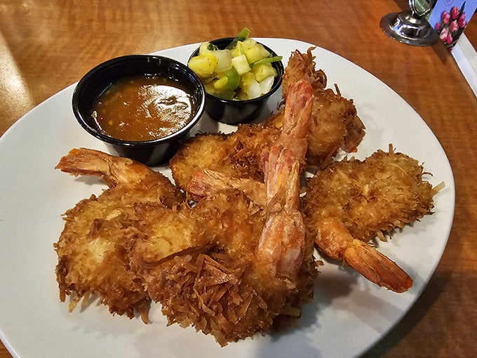 Coconut shrimp that transport you to vacation mode with one bite. The tropical-meets-Pennsylvania crossover we didn't know we needed.