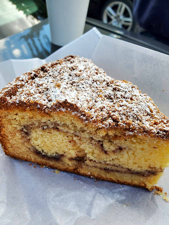 The coffee cake that makes you question every other coffee cake you've ever met. That crumb topping deserves its own fan club.