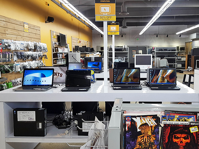 Technology's time machine. Yesterday's laptops find new purpose while vintage gaming systems await collectors who remember blowing into Nintendo cartridges.