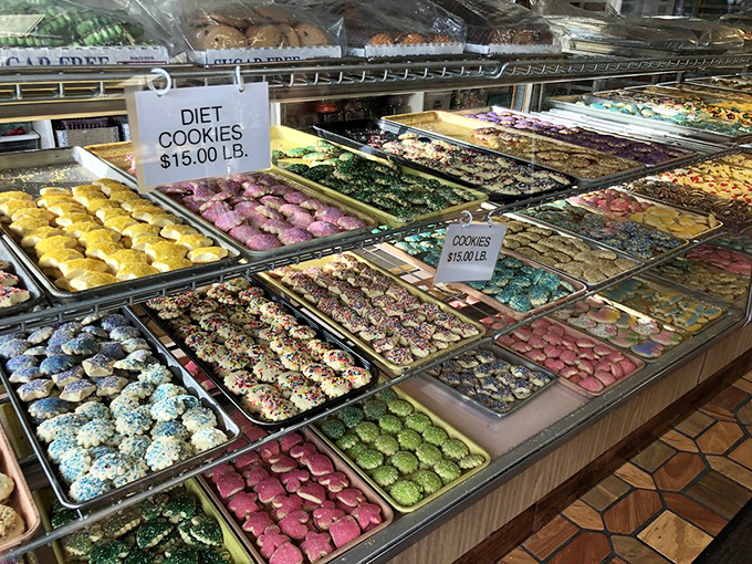 Cookie heaven exists, and it's organized in neat, colorful rows that make choosing just one a delightful impossibility.