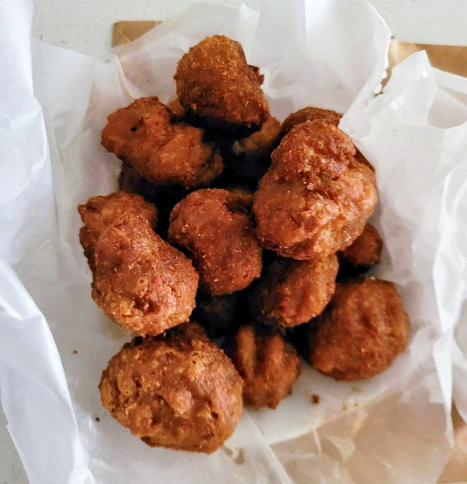 Hushpuppies' crunchier, more adventurous cousins. These corn fritters are what happens when cornbread decides to live dangerously.