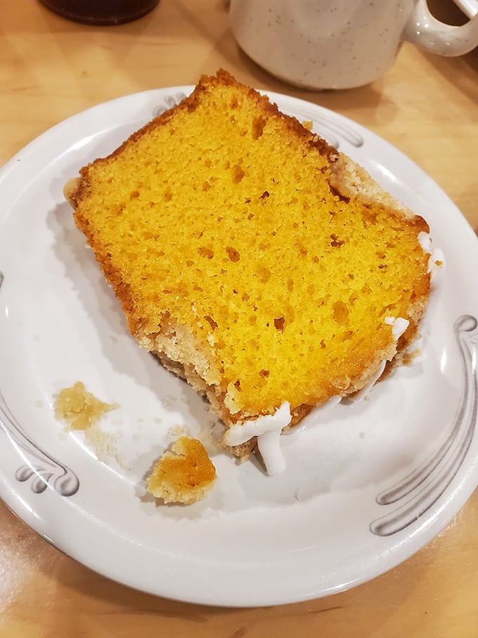 Cornbread cake that tastes like sunshine. This bright yellow slice of happiness proves Pennsylvania Dutch bakers know their way around a mixing bowl.