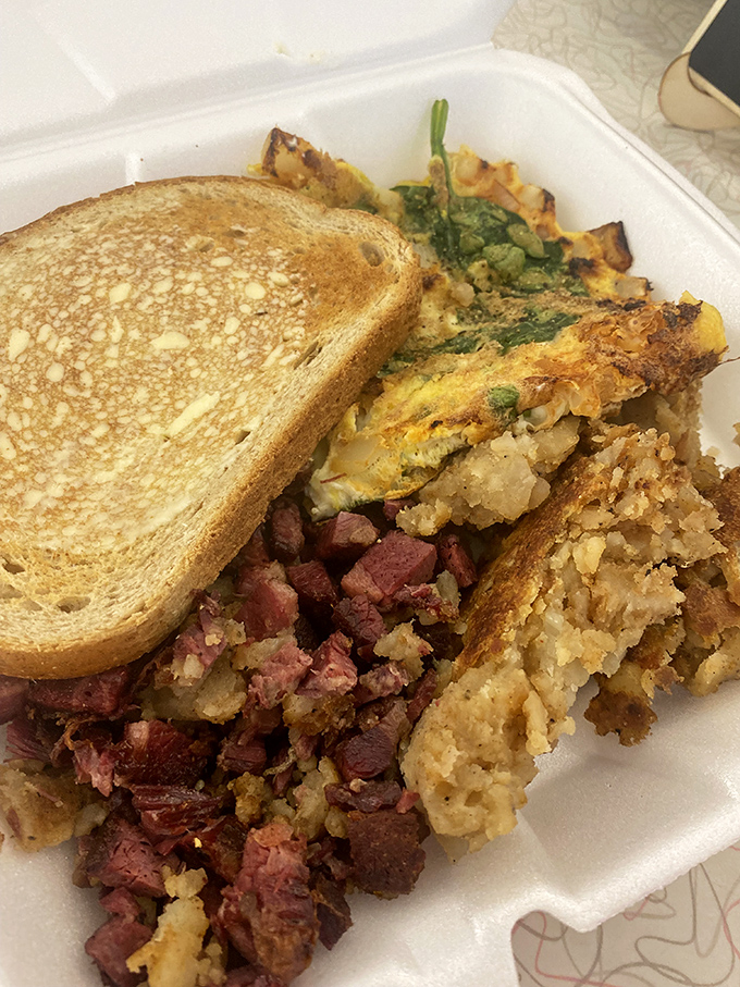 The legendary corned beef hash&mdash;chunks of meat and crispy potatoes creating a breakfast symphony that makes hitting the snooze button a criminal offense.