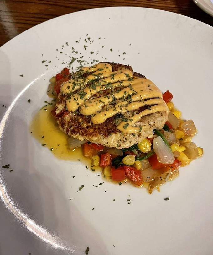 That crab cake isn't playing around&mdash;all crab business with minimal filler and a sauce that deserves its own fan club.