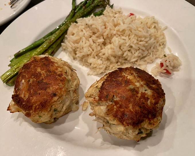 These Maryland crab cakes are what seafood dreams are made of&mdash;mostly crab, minimal filler, maximum flavor. The asparagus isn't just for show.