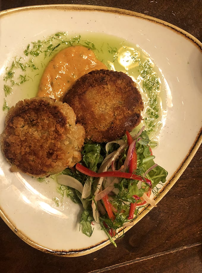 These crab cakes aren't just good, they're "cancel-your-flight-home-and-move-to-Alaska" good. The remoulade is just showing off at this point.