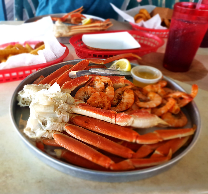 A seafood platter that would make Neptune himself jealous. Those crab legs are longer than my last relationship!