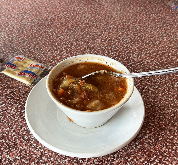 A steaming cup of Maryland crab soup that carries the essence of the Chesapeake in every spoonful&mdash;the kind that makes you forget fancy bisques ever existed.