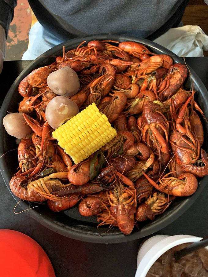 Crawfish served with corn and potatoes isn't just a meal &ndash; it's a social event where the spice-to-sweat ratio is perfectly calibrated.