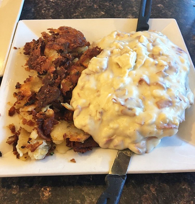 Creamed chipped beef—the dish your grandfather swore by. Half comfort food, half heart attack, all Pennsylvania tradition served with crispy home fries.