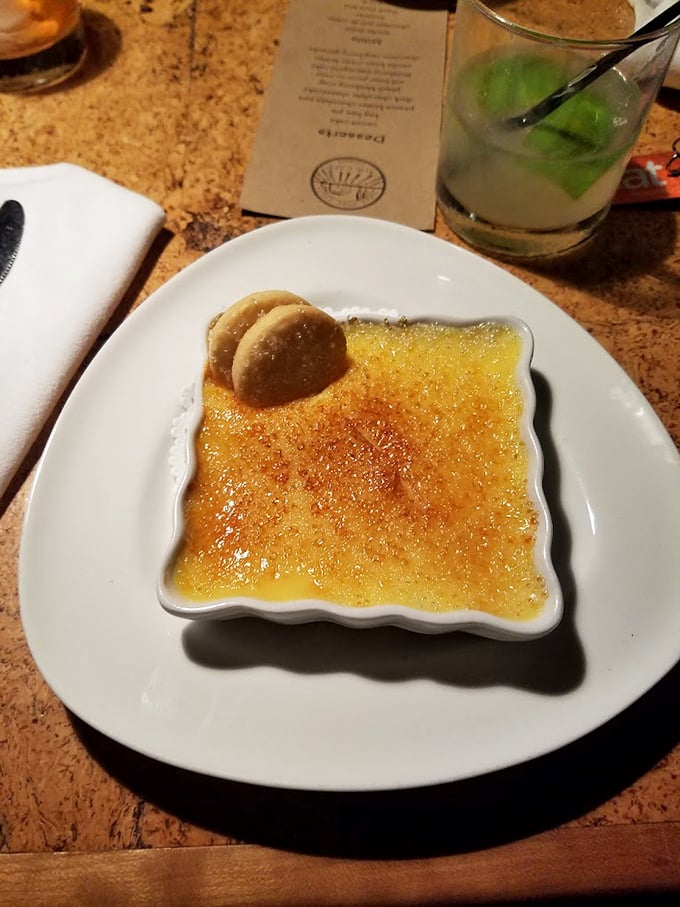 Cr&egrave;me br&ucirc;l&eacute;e with that perfect glass-like sugar crust &ndash; tap it with your spoon and listen for that satisfying crack that signals dessert nirvana.