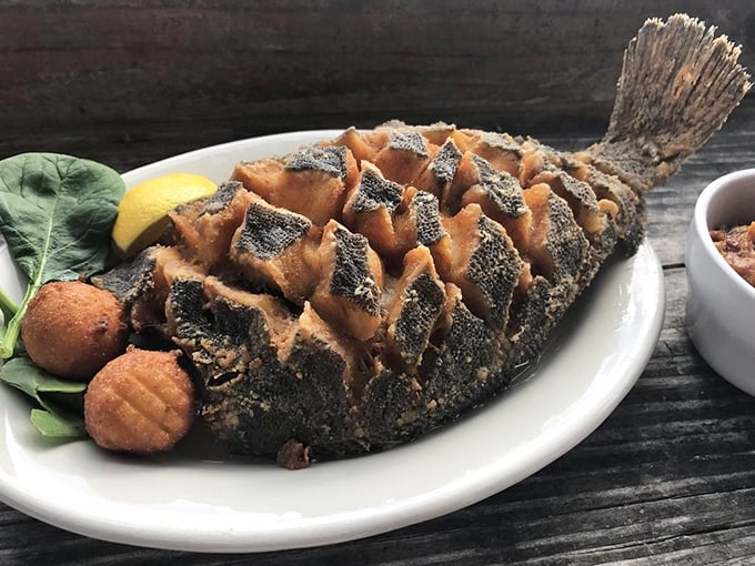 The whole flounder arrives scored and fried to crispy perfection &ndash; a dish that makes you wonder why you ever settled for fillets.