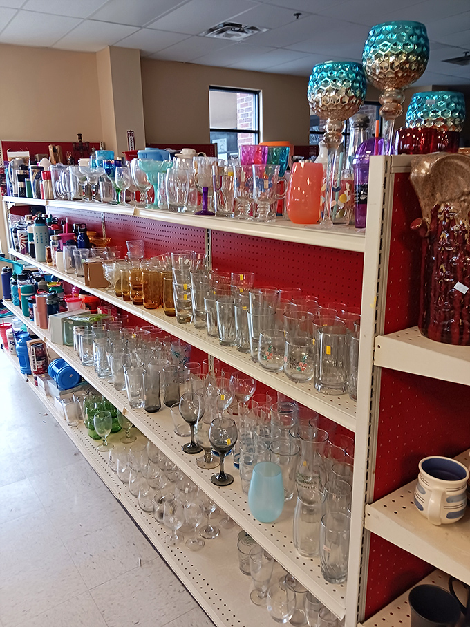 Glassware galore! From everyday tumblers to those fancy goblets you'll use exactly twice a year. The champagne flutes are particularly optimistic purchases.