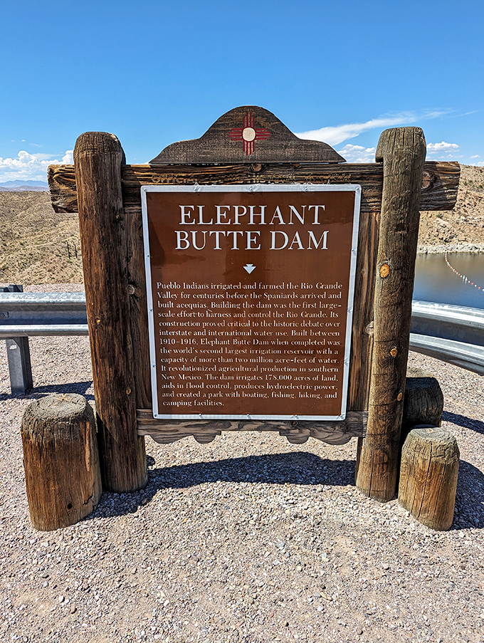 The story behind the water. This informative display reveals how Elephant Butte Dam transformed the region like a home renovation show for Mother Nature.