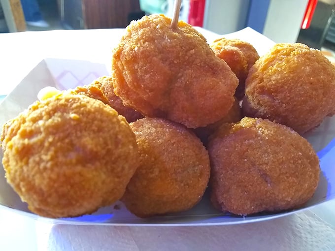 Golden-fried mushroom balls that somehow make vegetables more delicious by completely disguising them as indulgent treats.