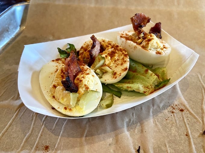 Deviled eggs topped with bacon&mdash;because sometimes the classics deserve a little upgrade. Grandma's recipe just got a standing ovation.