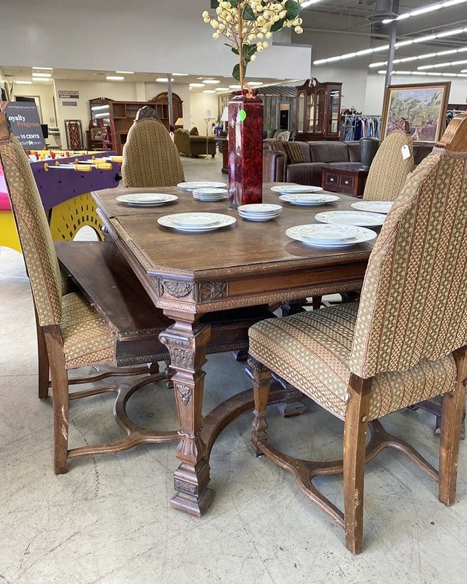 This dining set isn't just furniture; it's a stage waiting for family dinners, holiday gatherings, and those late-night conversations that turn into memories.