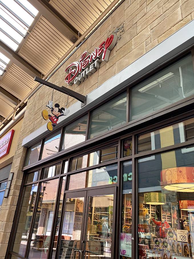 Mickey's magic extends to markdown prices at the Disney Outlet. Childhood nostalgia doesn't have to break the adult bank account.