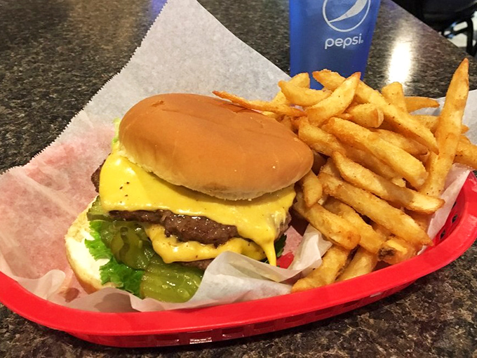 A double cheeseburger and fries that proves sometimes the simplest combinations create the most satisfying memories on a plate.