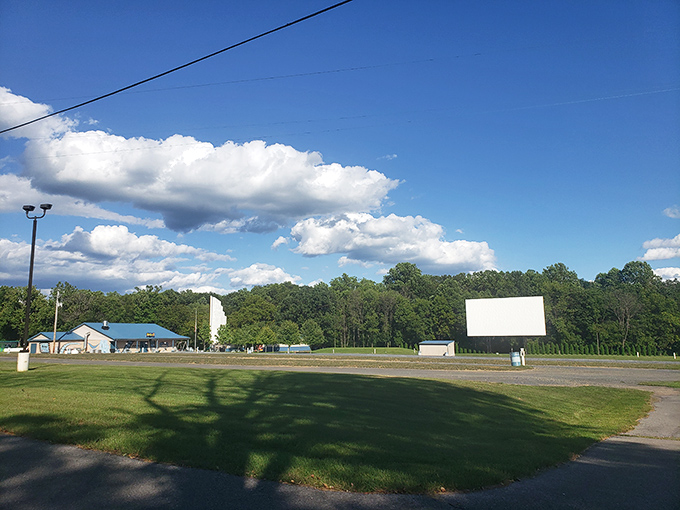 As dusk settles over the grounds, the anticipation builds&mdash;that magical moment before the screen flickers to life.