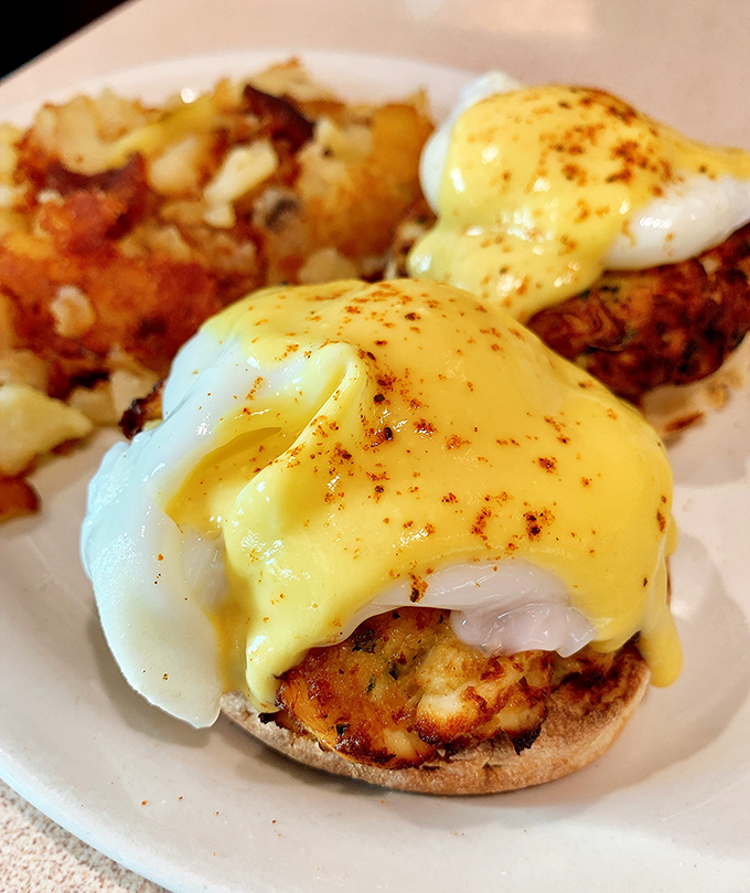 The Chesapeake Benedict isn't just breakfast&mdash;it's Maryland's soul on a plate, with crab cakes standing in for Canadian bacon in this morning masterpiece. 
