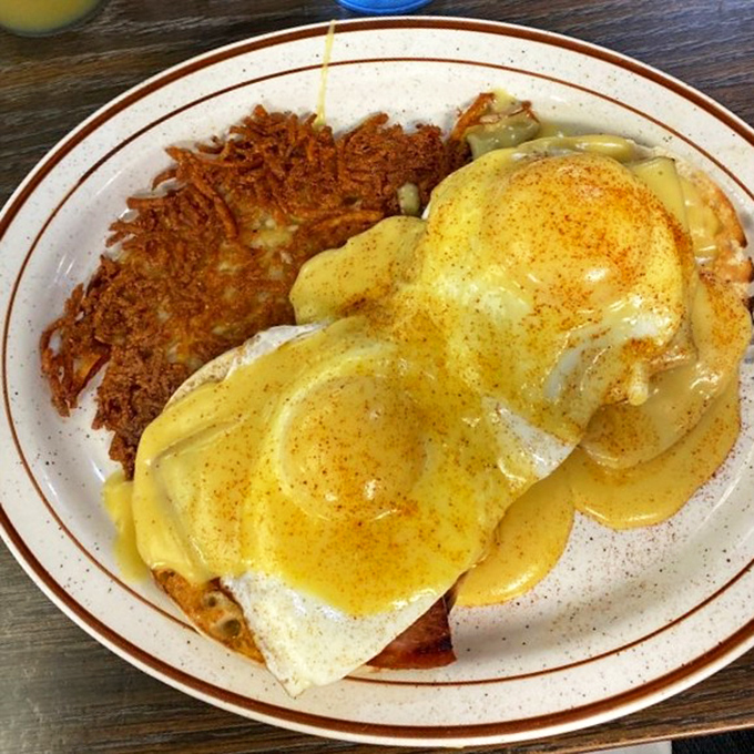 Eggs Benedict that would make the Pope himself convert to the Church of Breakfast. Hollandaise heaven!