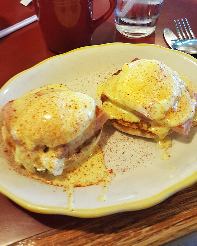 Eggs Benedict that would make a brunch snob weep with joy&mdash;hollandaise sauce cascading down like a golden waterfall of happiness.