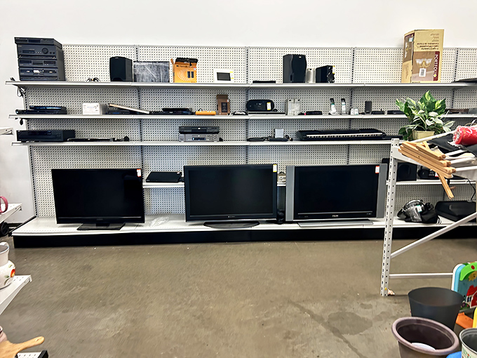 The electronics section: where yesterday's technology finds new purpose and that DVD player someone replaced might become your home theater salvation.