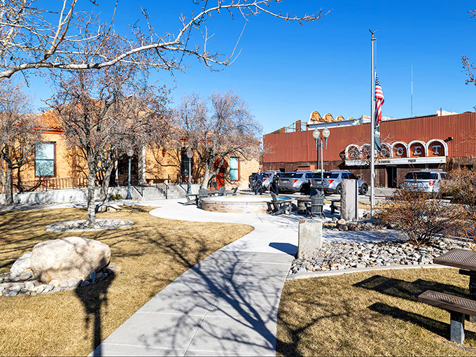 Fallon's civic center sits bathed in winter light, where town business happens without the drama of big-city politics or the need for metal detectors.