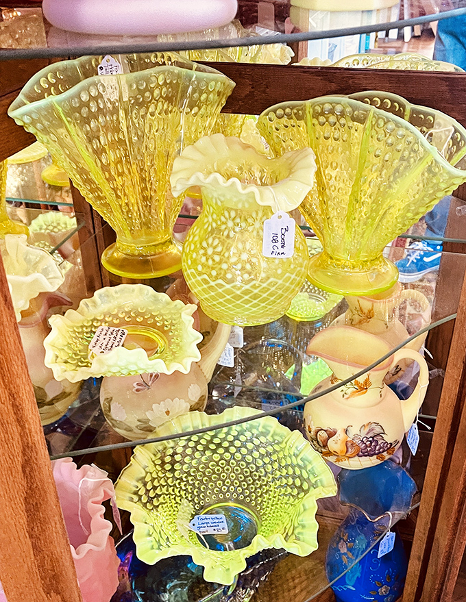 Sunshine captured in glass&mdash;these Fenton hobnail vases are what your grandmother's curio cabinet aspired to be in its most glamorous dreams.