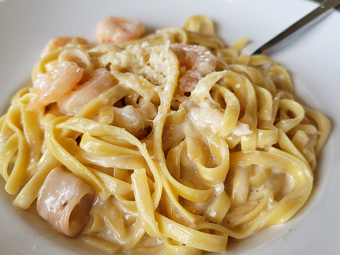 Fettuccine that's unapologetically rich and silky, dotted with plump shrimp&mdash;comfort food that hugs you from the inside out.