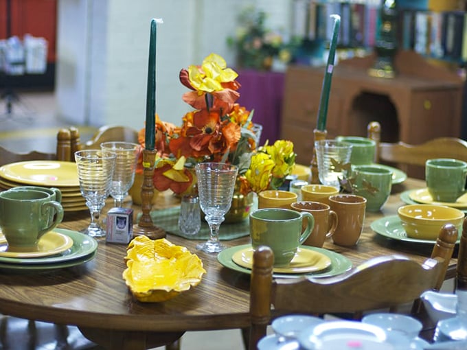 Table settings that tell stories! These colorful dishes have hosted countless conversations and are ready for your next dinner party.