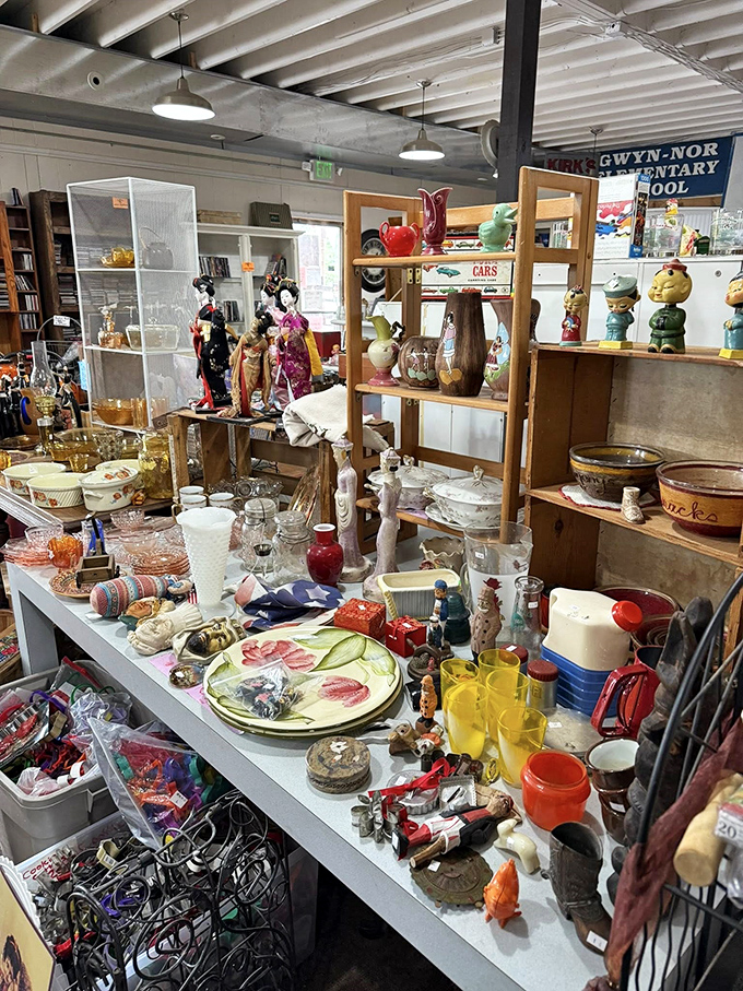 A wonderland of knick-knacks and figurines that would make Marie Kondo break out in hives, but might just spark joy in your eclectic home decor.