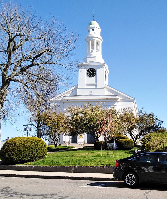 This classic New England church isn't just architectural eye candy&mdash;it's where Rockport's soul gathers, beneath a steeple that's guided mariners for generations.