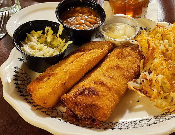 Golden-fried fish that would make any Friday in Wisconsin jealous. The hash browns aren't a side dish&mdash;they're an essential supporting character.