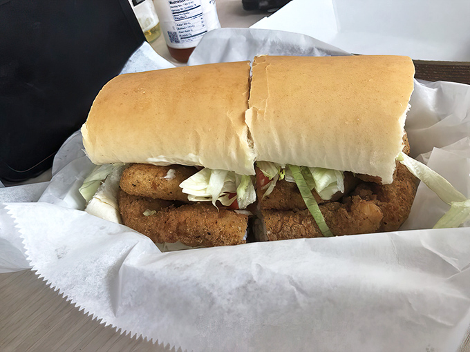 When your fish sandwich needs a submarine-sized bun, you know you're in for a serious seafood experience.