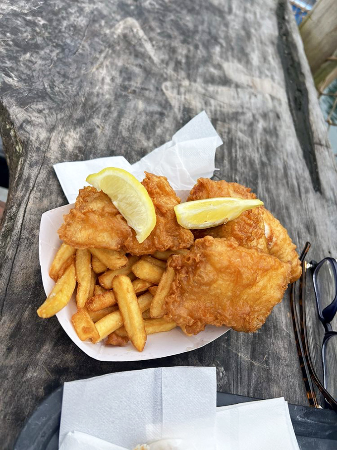 Fresh fish, crispy batter, golden fries&mdash;this is what fish and chips should look like everywhere but rarely does.