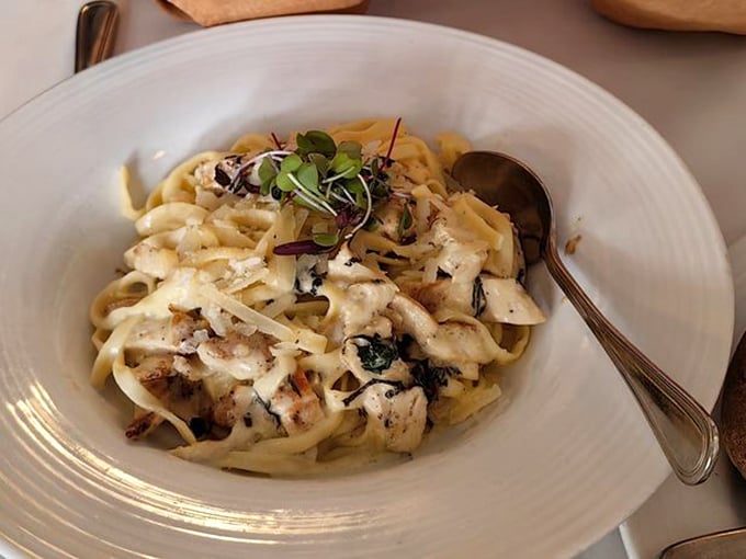 Pasta that doesn't need a passport to transport you to Italy &ndash; creamy, loaded with seafood, and guaranteed to induce food envy across the table.