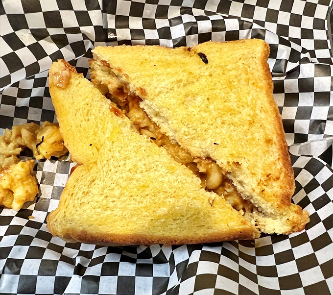 A grilled sandwich that proves vegan food can be just as indulgent as its meaty counterparts. That golden toast is practically winking at you.