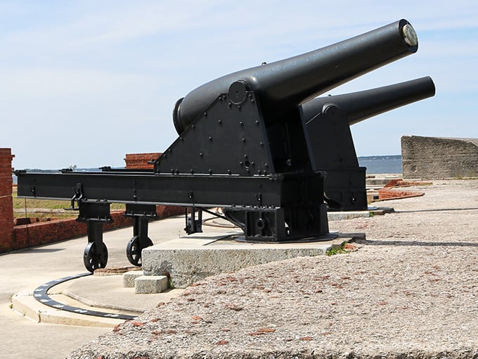 Fort Clinch's imposing cannons stand ready to defend against invading tourists armed with nothing more dangerous than selfie sticks and sunscreen.