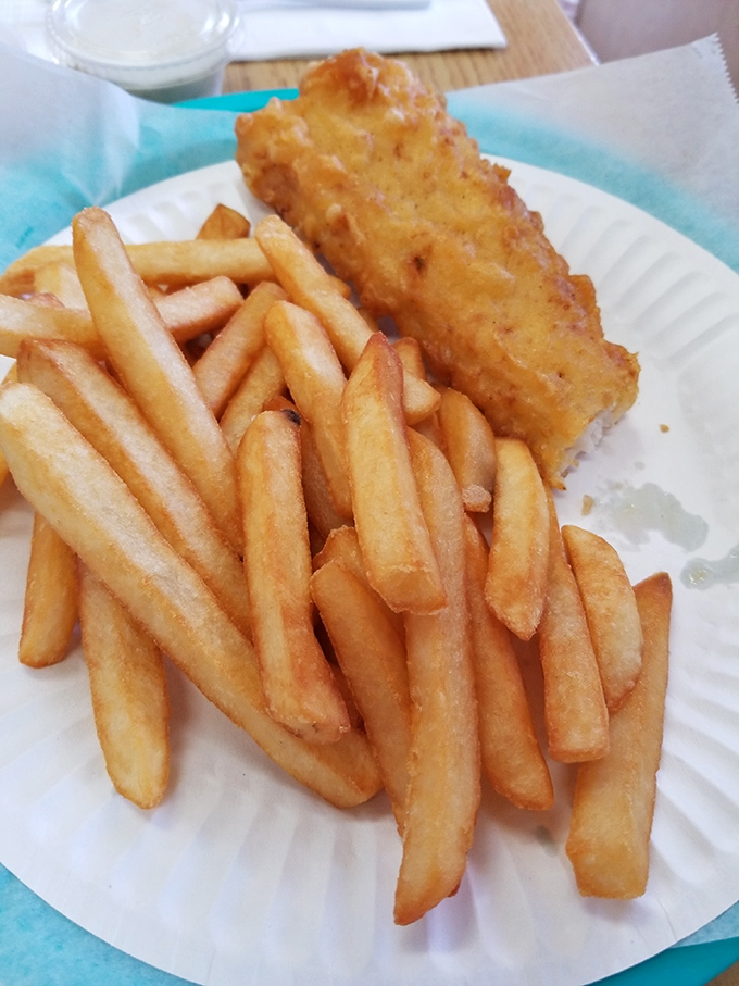 Chips, not fries &ndash; thick-cut, golden-edged, and fluffy inside. The kind that make you understand why the British Empire once spanned the globe.