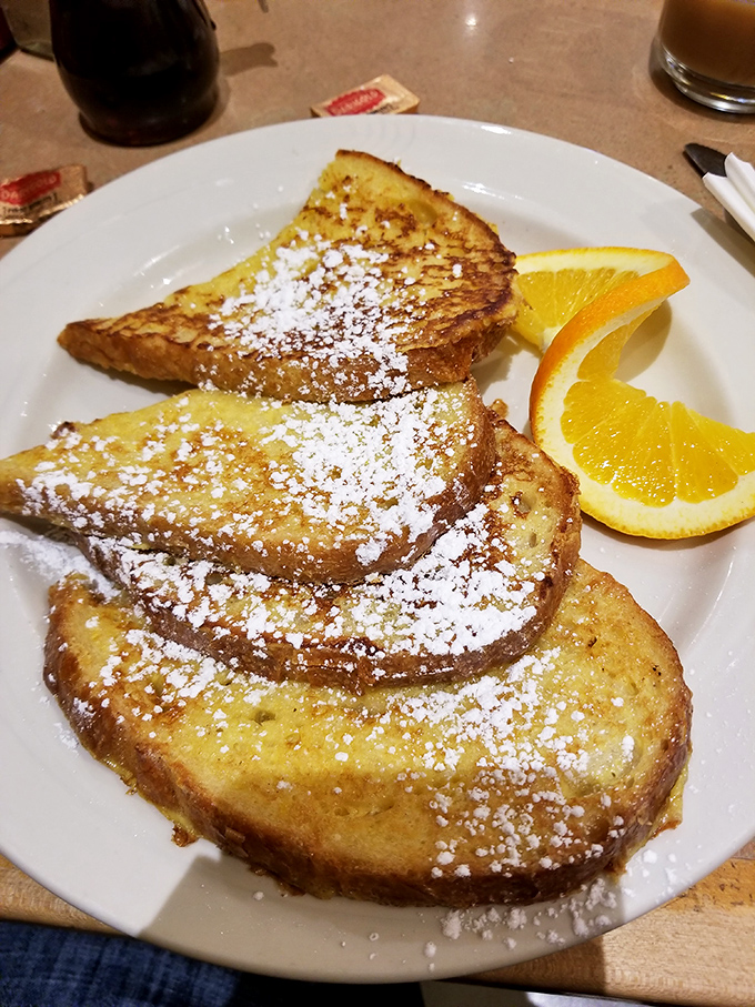 French toast that's achieved that magical sweet spot between custardy center and caramelized exterior &ndash; the breakfast equivalent of winning the lottery.