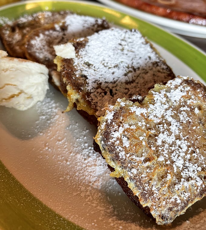 French toast dusted with powdered sugar like the first Montana snowfall&mdash;a sweet morning indulgence that pairs perfectly with that steaming cup of coffee.