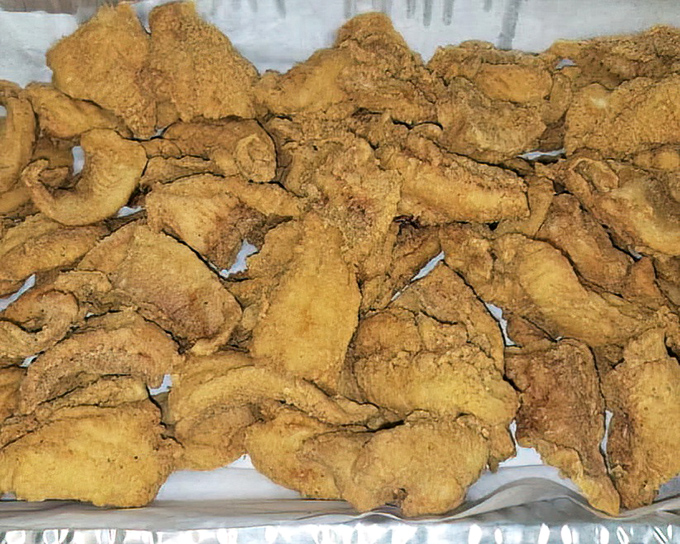 Crispy catfish with a cornmeal coating that crackles with each bite. Southern cooking that makes you want to send thank-you notes to the Mississippi River.