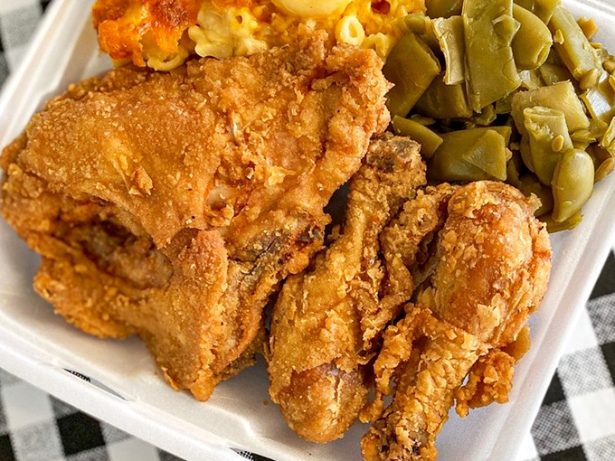 Golden-fried chicken that would make Colonel Sanders weep with jealousy, paired with sides that refuse to be upstaged.