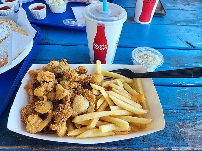 These fried clams aren't just food; they're little nuggets of New England heritage, each bite delivering that perfect crunch-to-brine ratio that seafood dreams are made of.